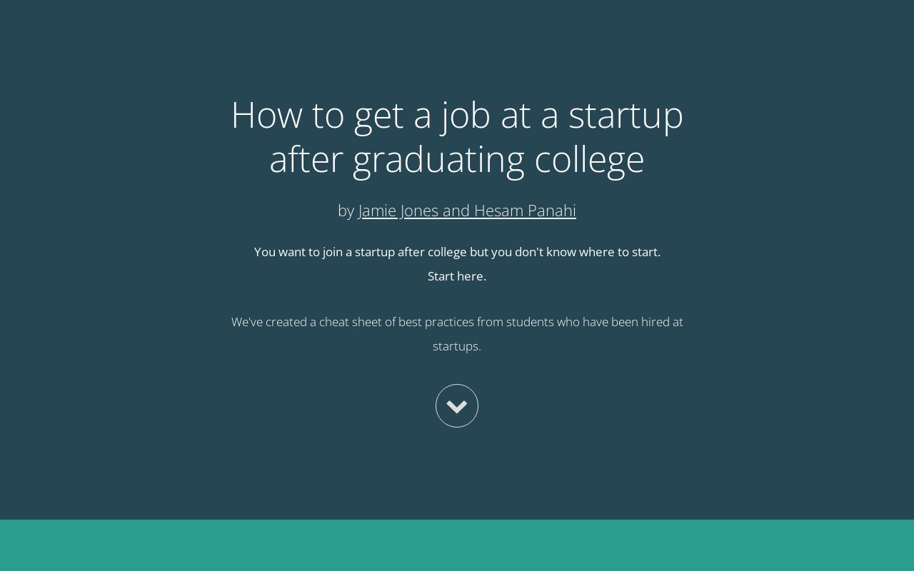 How to get a job at a startup after graduating college